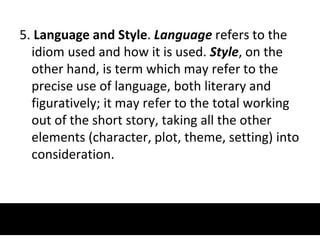 Elements of Short story | PPTX | Fiction | Books and Literature