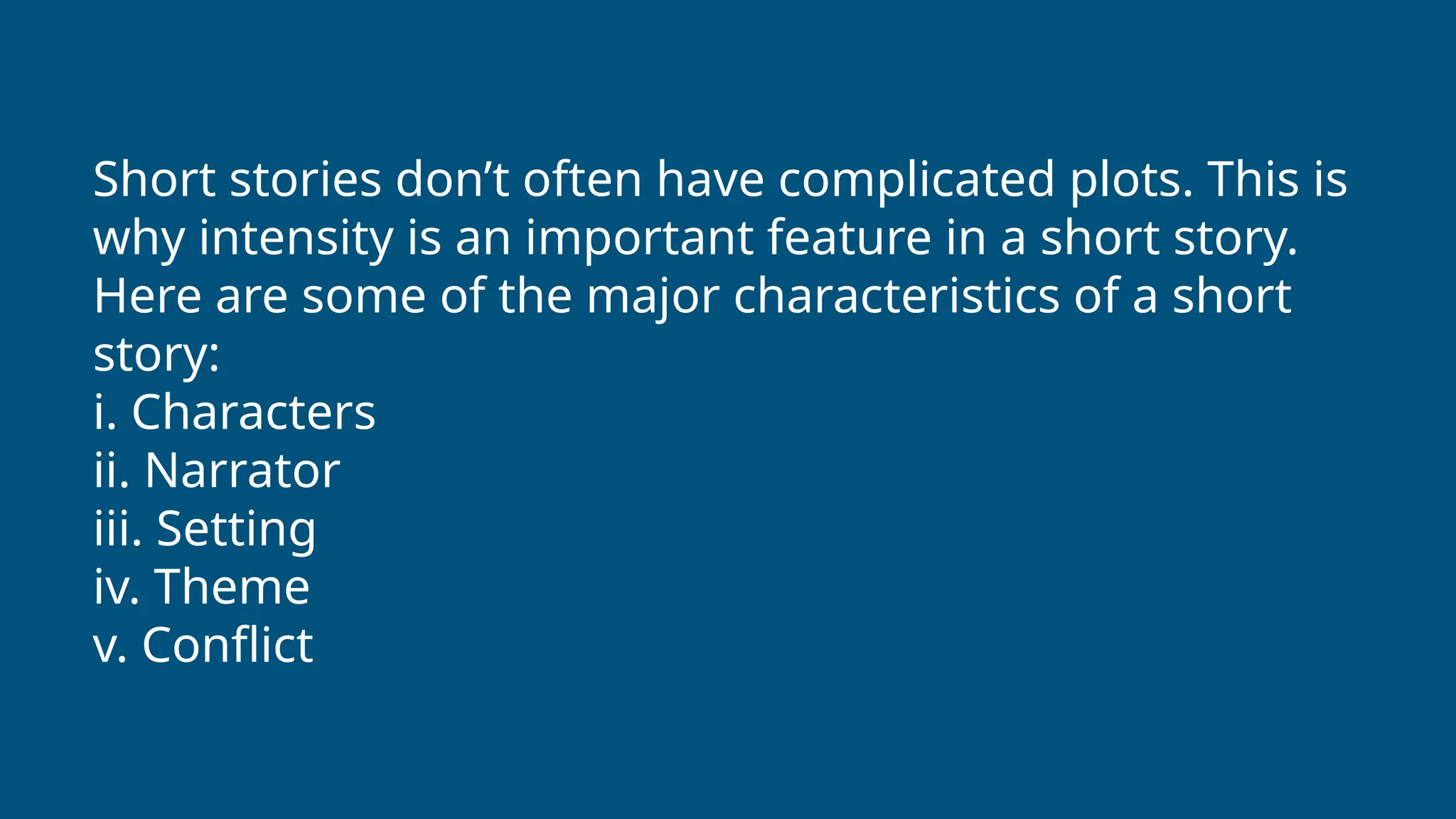 Presentation on Short Story and it's characteristics | PPT