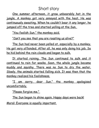 short story story telling competition primary school | PDF