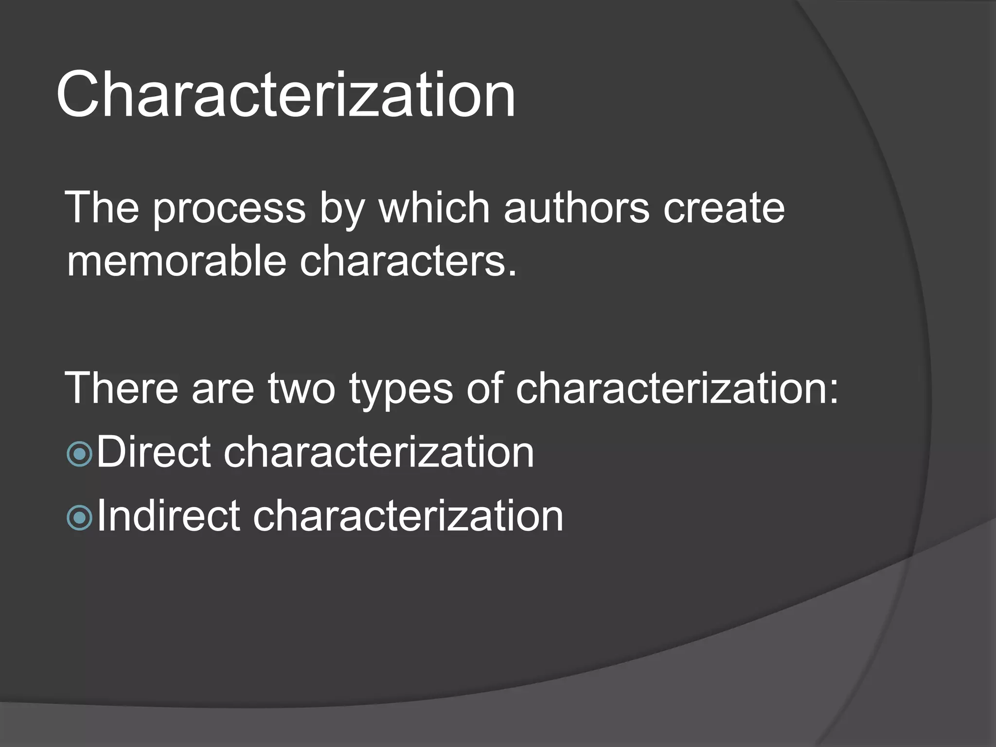 Short story characterization | PPTX
