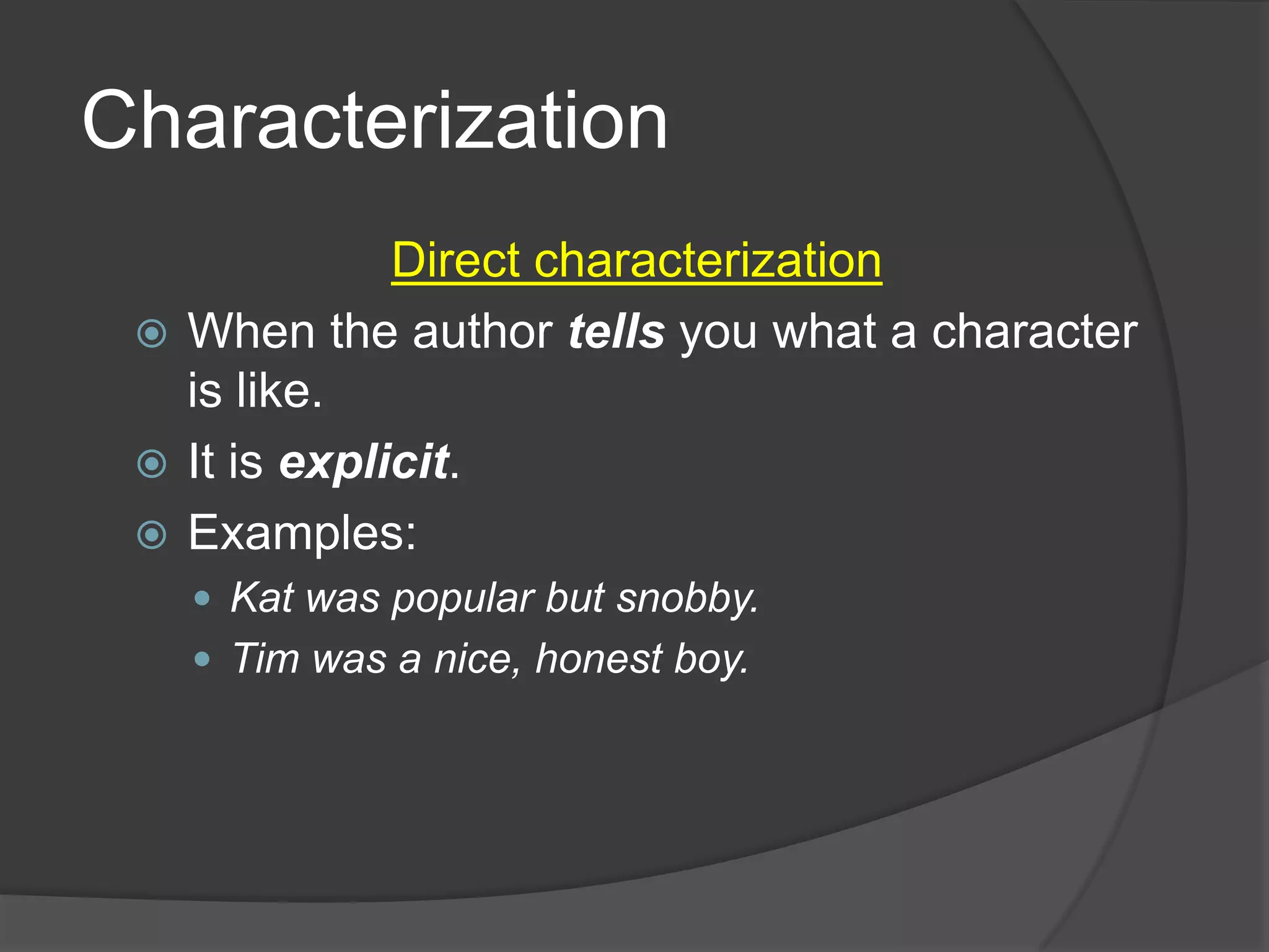 Short story characterization | PPTX