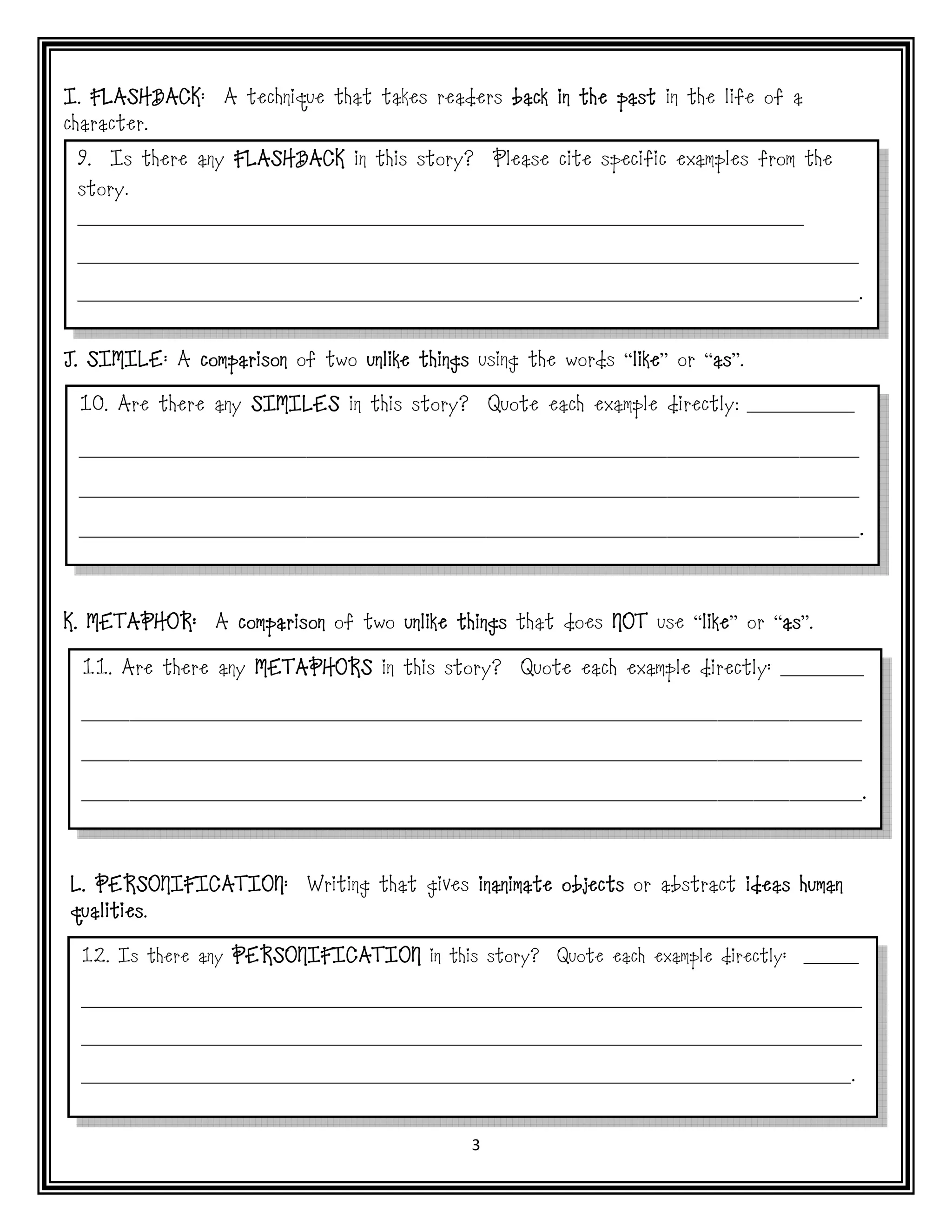 Short Story Analysis Form | PDF
