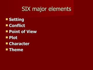 Short story elements | PPT | Fiction | Books and Literature