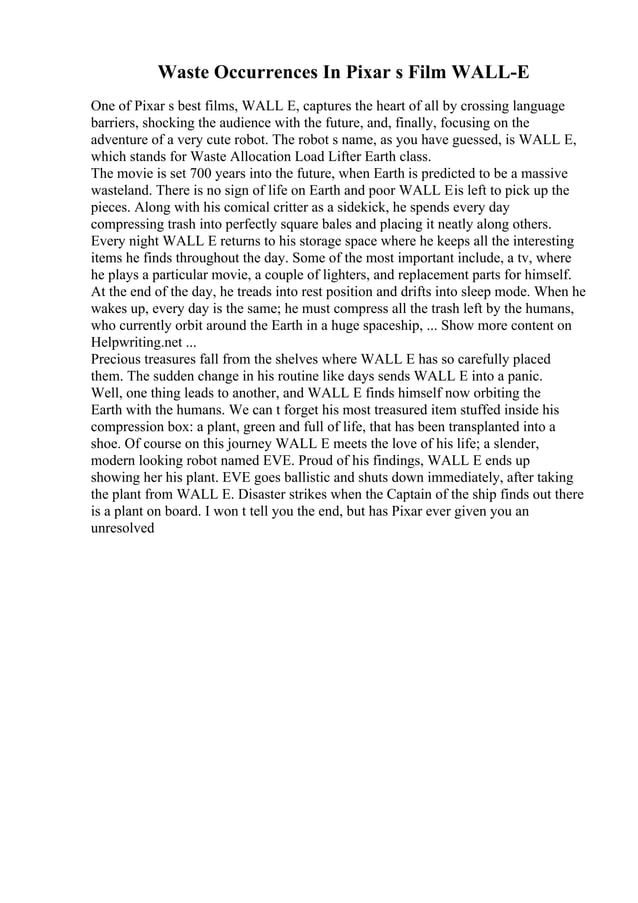 Short Story Essay Example | PDF