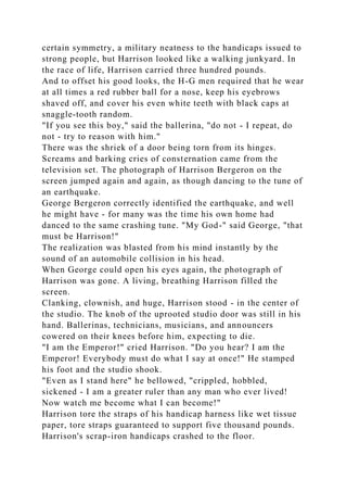 SHORT STORYHARRISON BERGERONBy Kurt Vonnegut, Jr.THE YEAR .docx