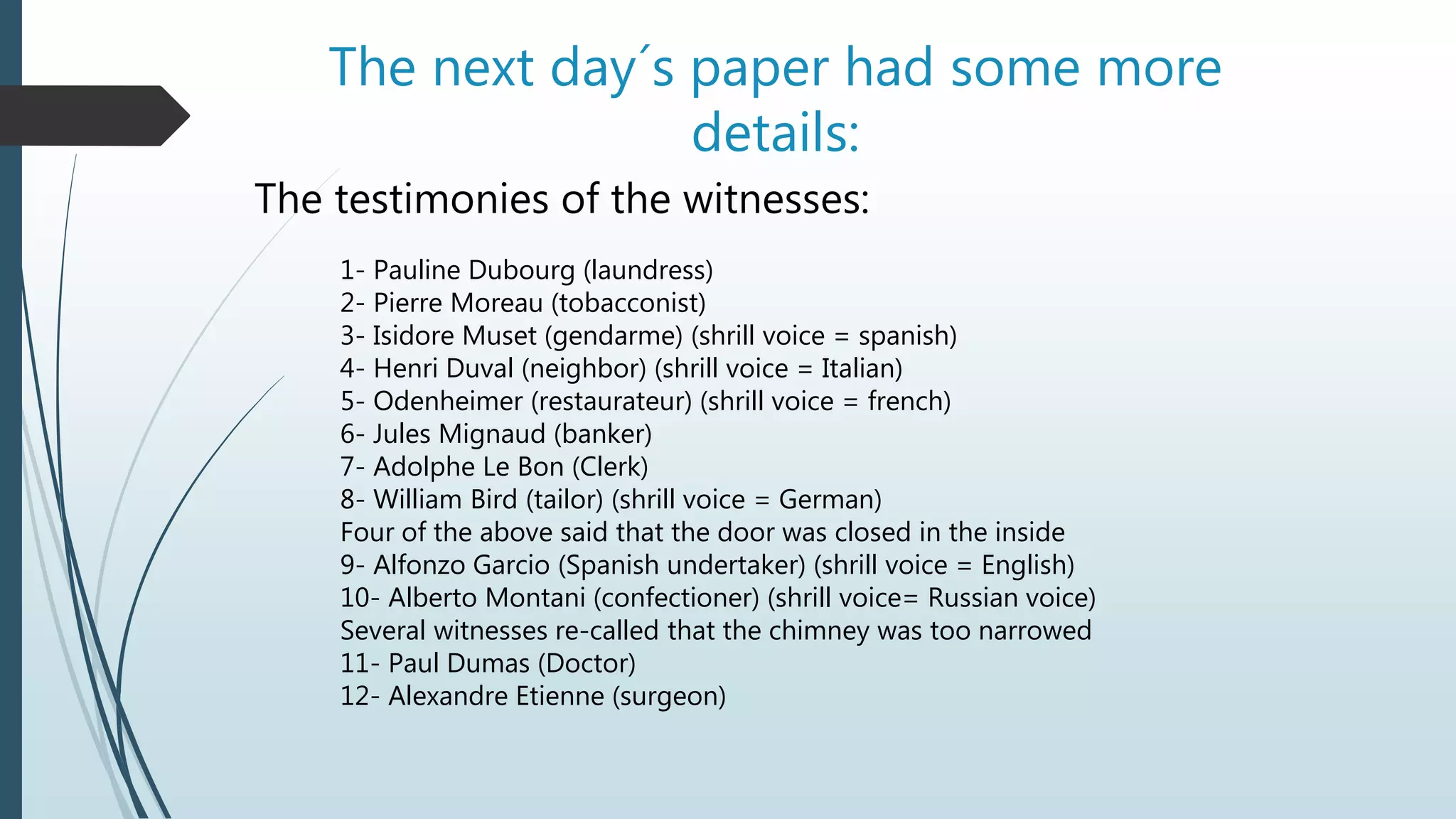 THE MURDERS IN THE RUEMORGUE | PPTX