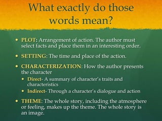 Short story notes | PPT