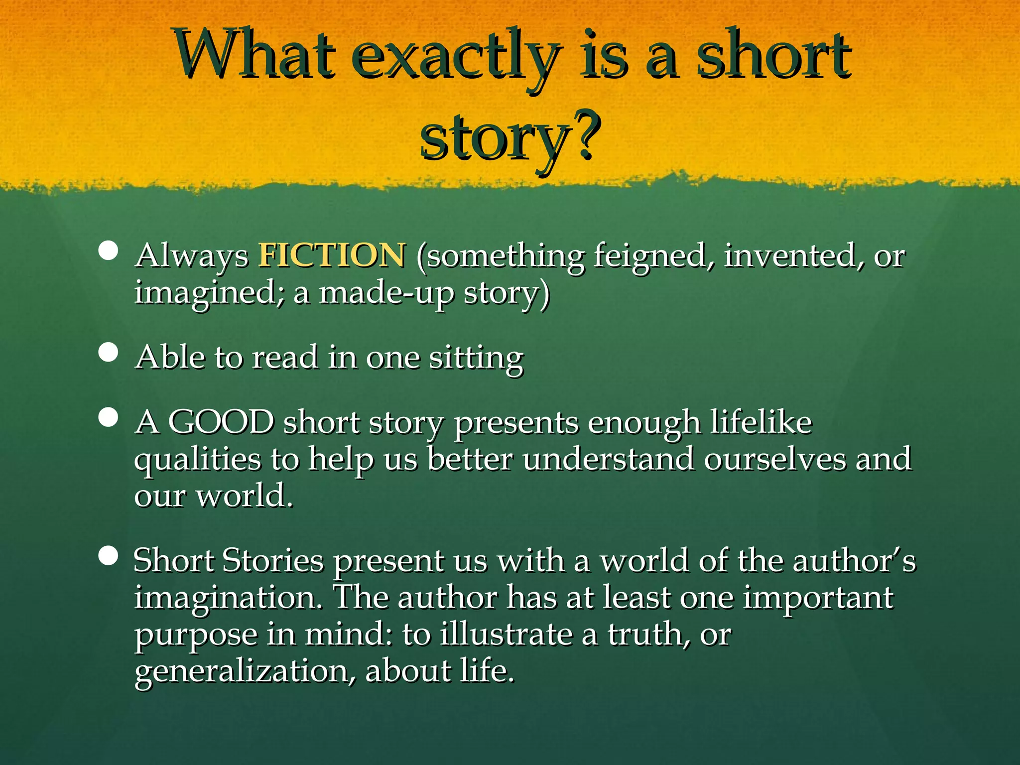 Short story notes | PPT