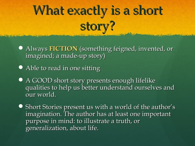 Short story notes | PPT