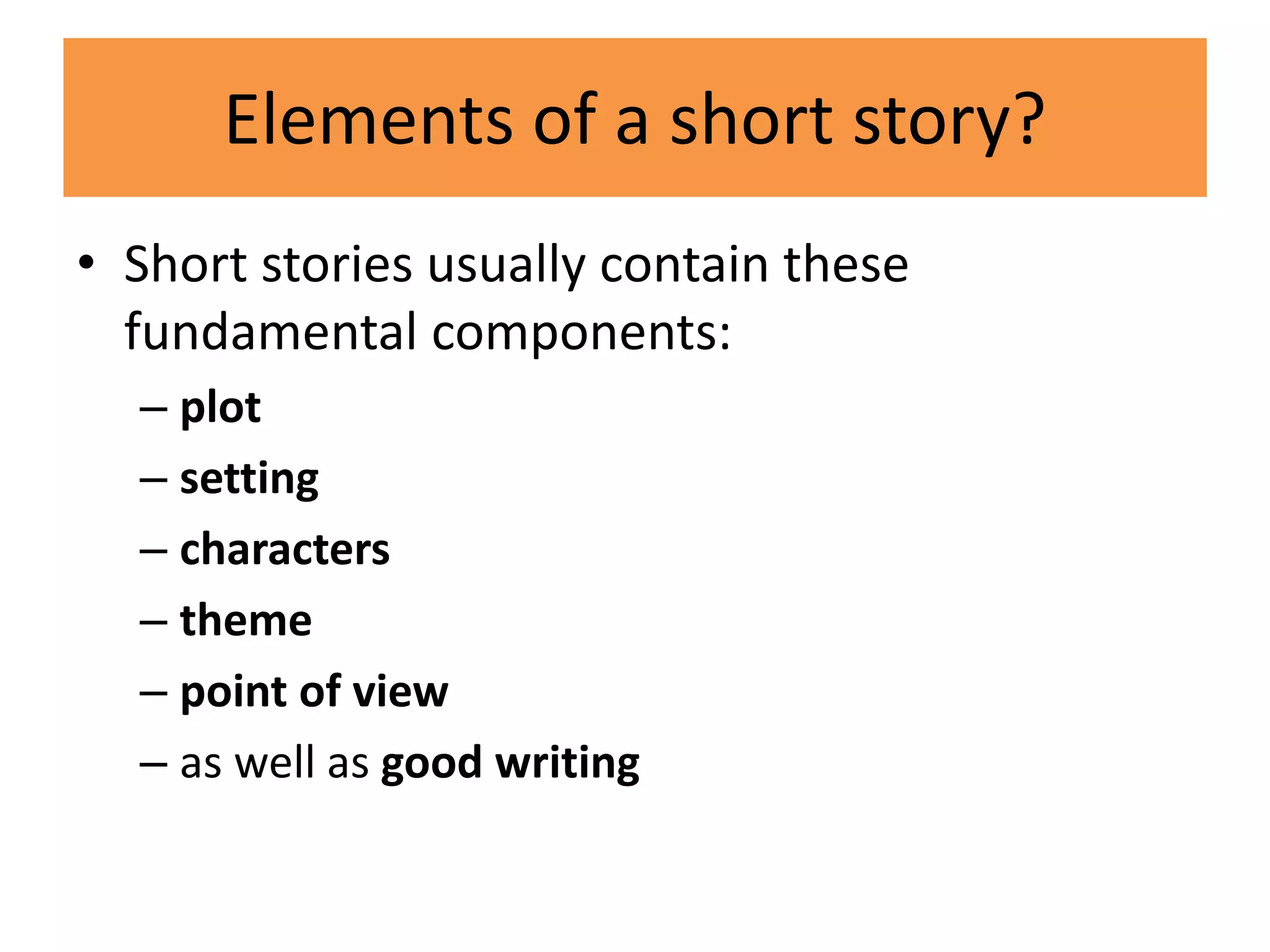 Short story notes | PPTX