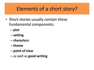 Short story notes | PPTX