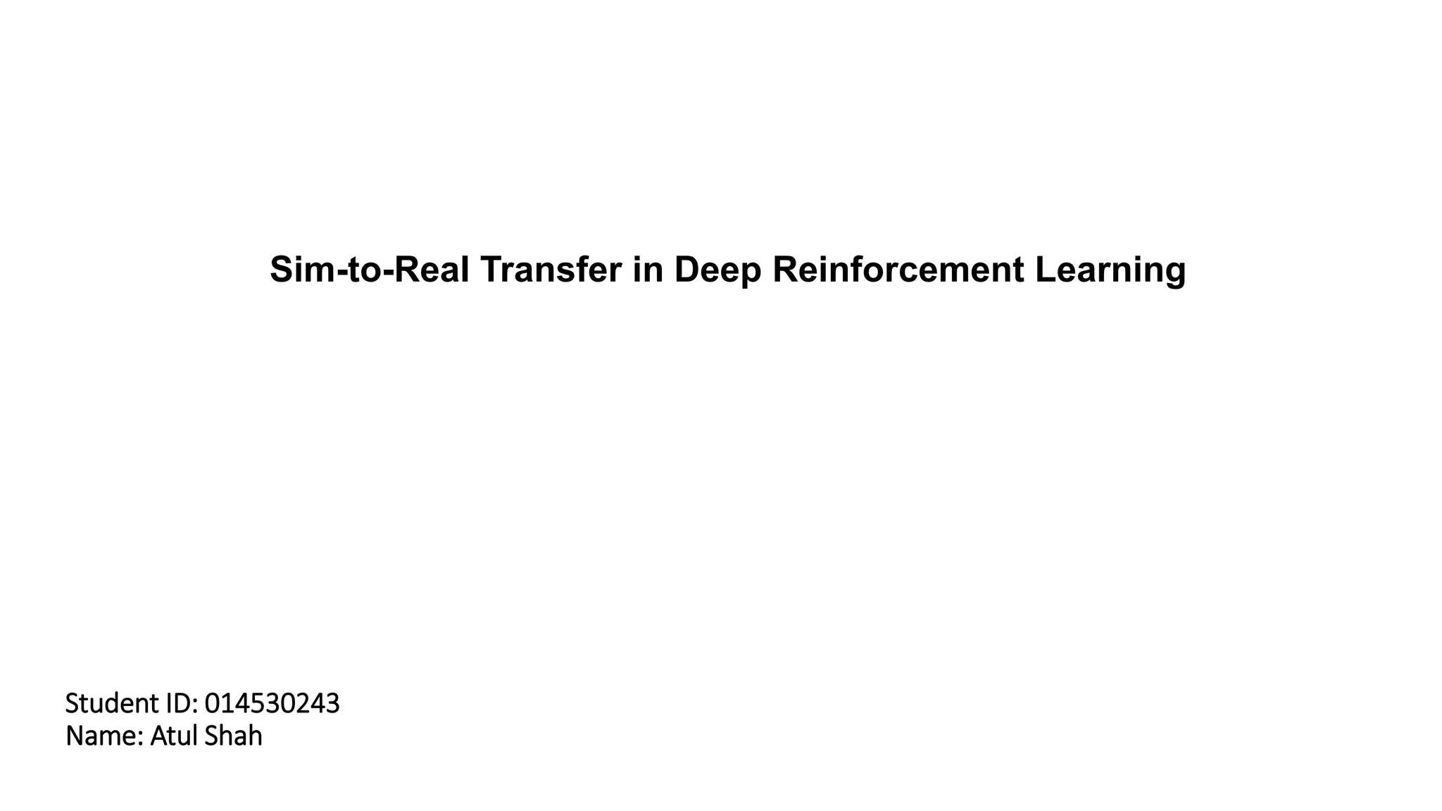 Sim-to-Real Transfer in Deep Reinforcement Learning | PPTX