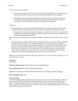 Short story, poetry, and modernist topics | PDF