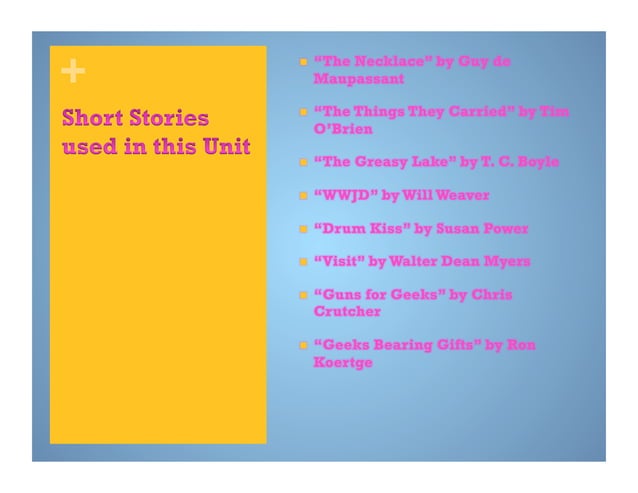 Short Story Powerpoint | PPT