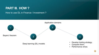 Application of ML / DL in Finance / Investment | PPTX