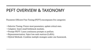 Parameter-Efficient Fine-Tuning (PEFT) techniques across language ...