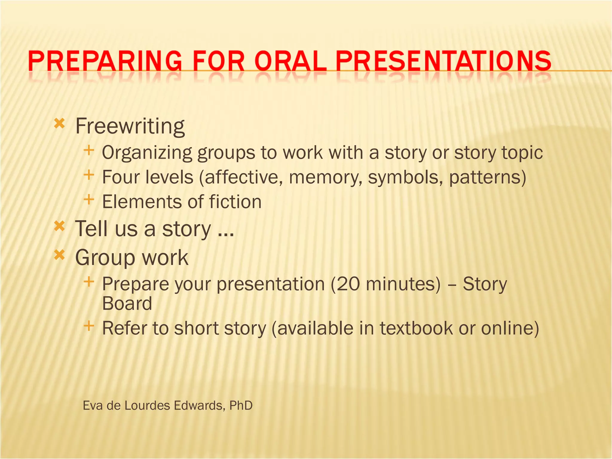 Short Story Presentation | PPT