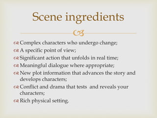 Writing a Short Story: Scenes and Dialogue | PPTX
