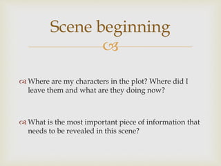 Writing a Short Story: Scenes and Dialogue | PPTX