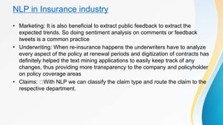 NLP and its application in Insurance -Short story presentation | PPT