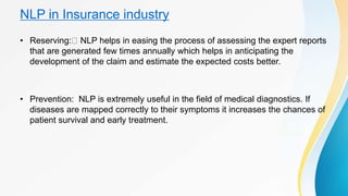 NLP and its application in Insurance -Short story presentation | PPT