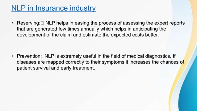 NLP and its application in Insurance -Short story presentation | PPT