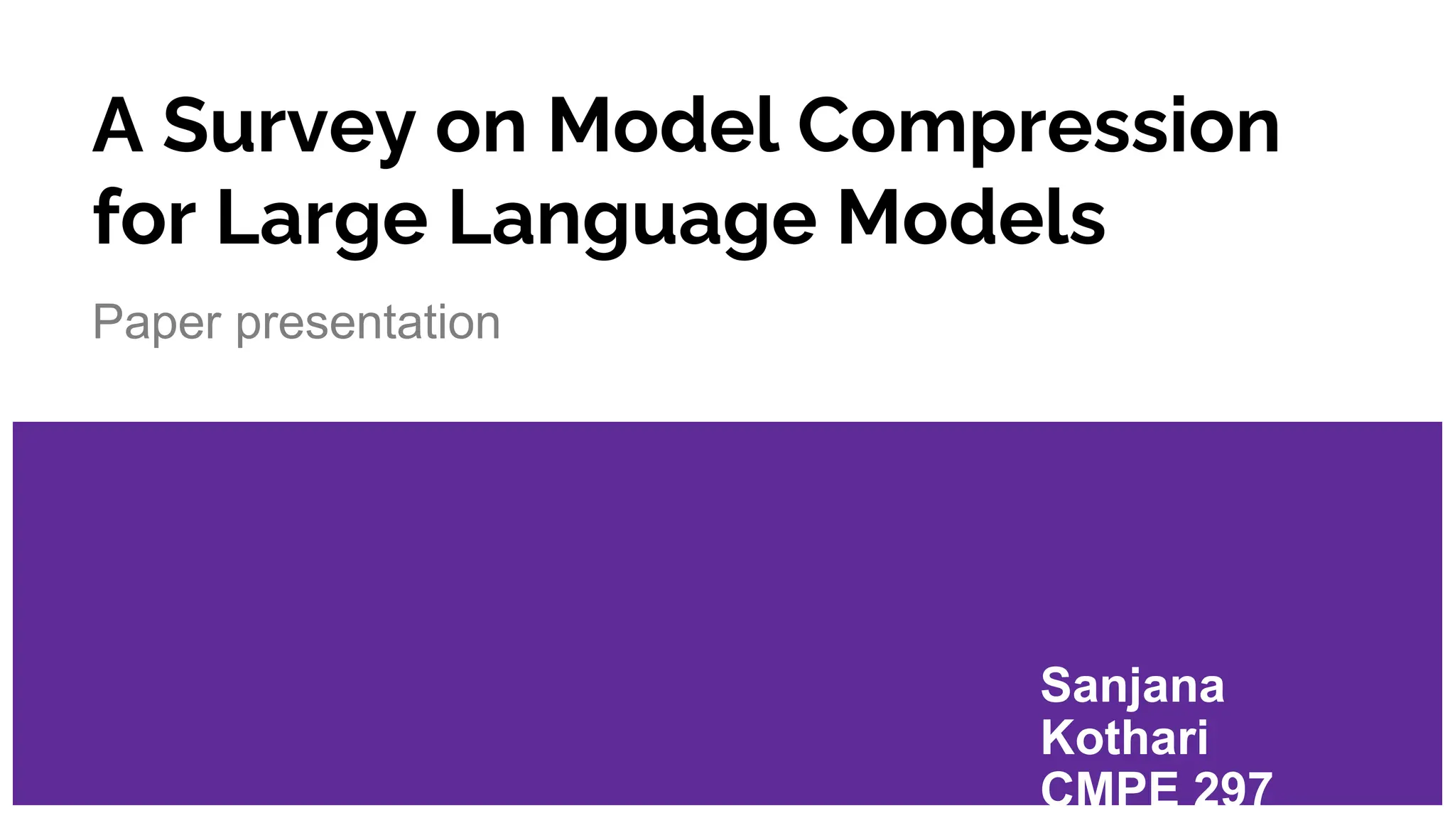 Paper presentation on LLM compression | PPTX