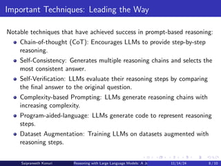 CMPE297-Short Story-Reasoning with LLM's | PDF
