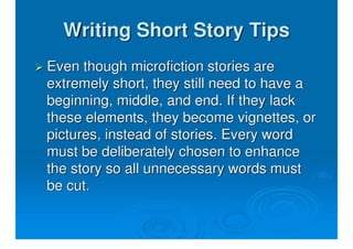 Short Story Writing Tips | PDF | Screenwriting | Content Production