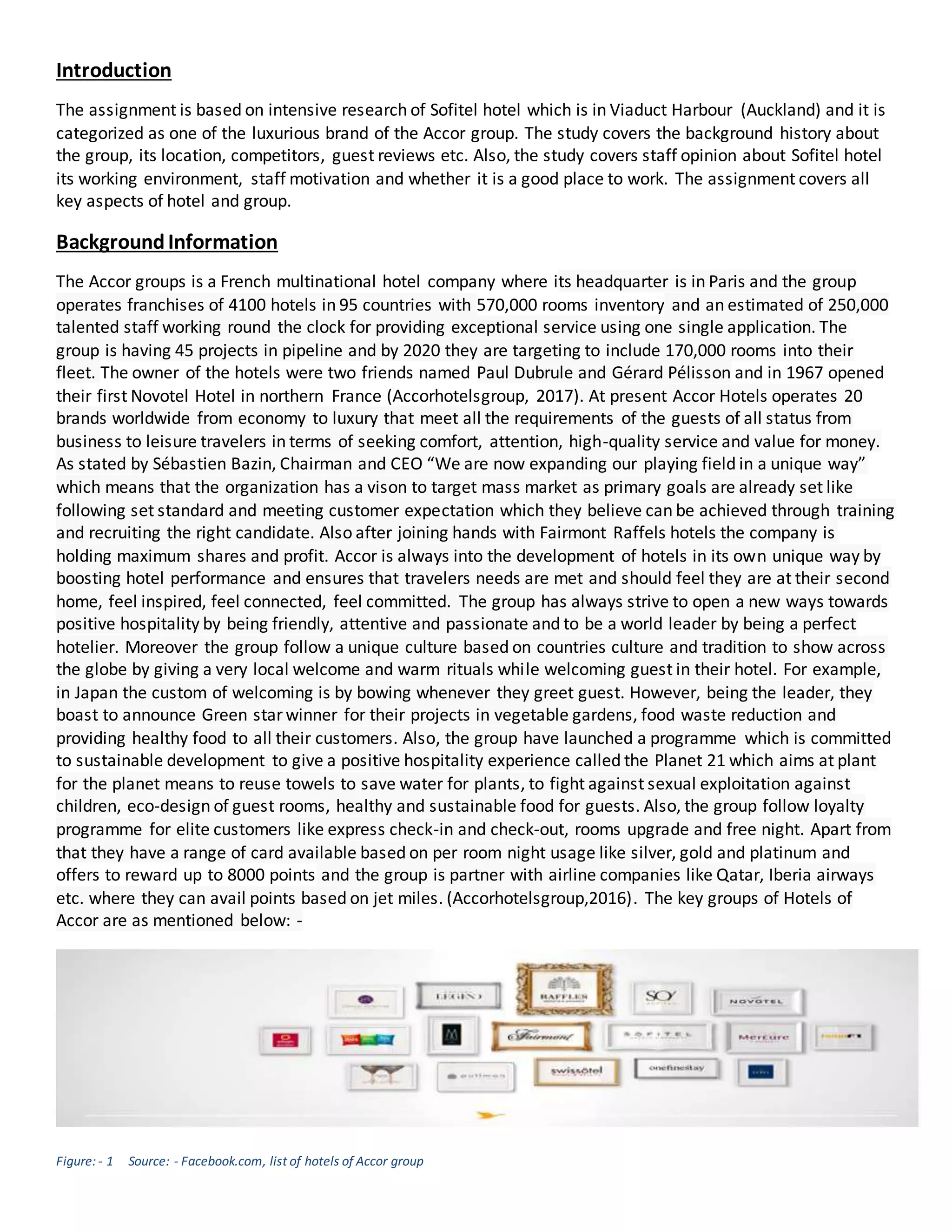 Short study of sofitel hotel | DOCX