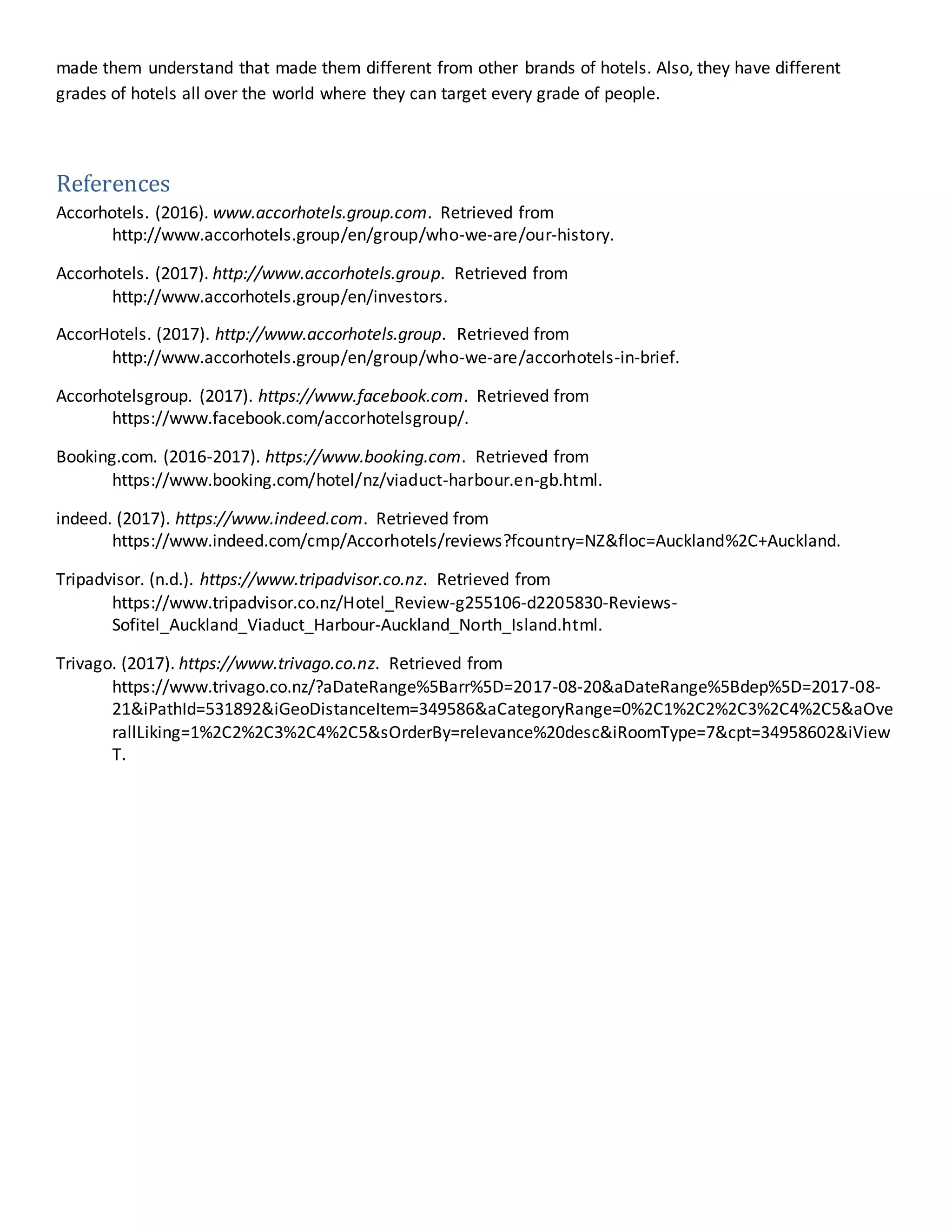 Short study of sofitel hotel | DOCX