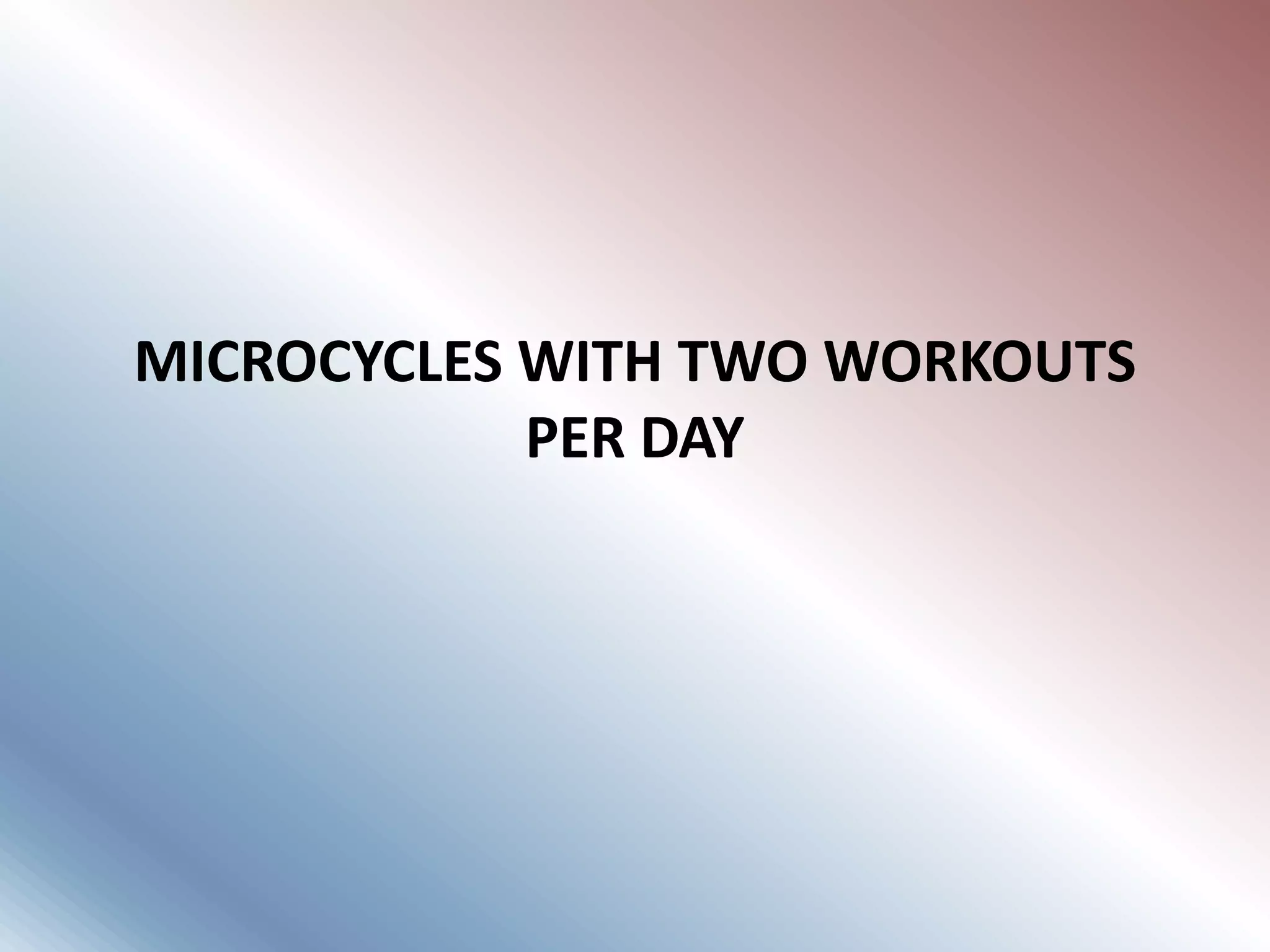 Short term plan microcycle part 1 | PDF