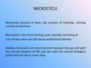 Short term plan microcycle part 1 | PDF