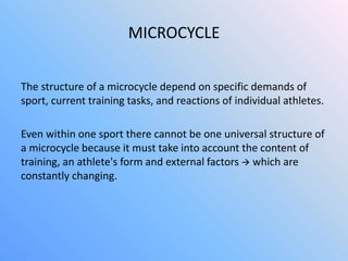 Short term plan microcycle part 1 | PDF