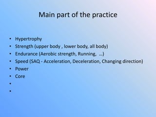 Short term plan microcycle part 2 | PDF | Physical Therapy | Wellness