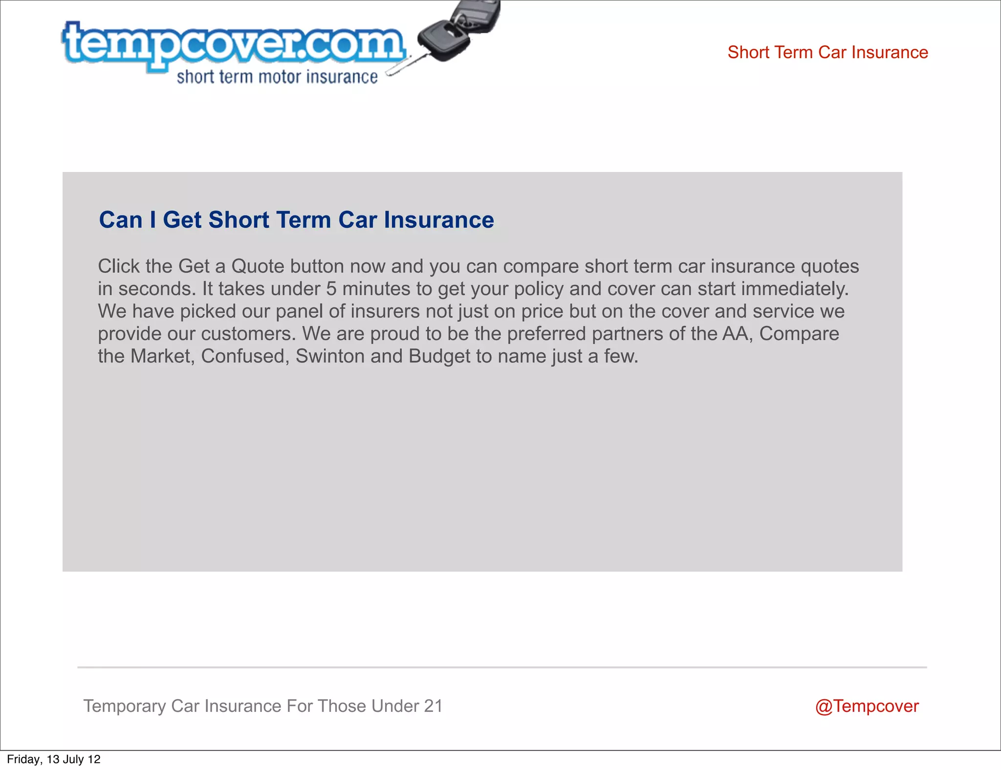 Short Term Car Insurance | PDF | Motor Insurance | Insurance