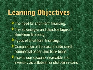 Short term finance | PPT