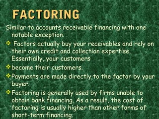 Short term finance | PPT