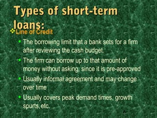 Short term finance | PPT