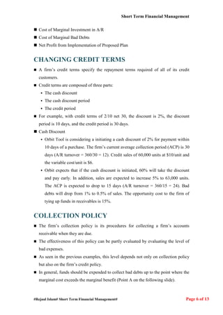 Short term financial management notes | PDF