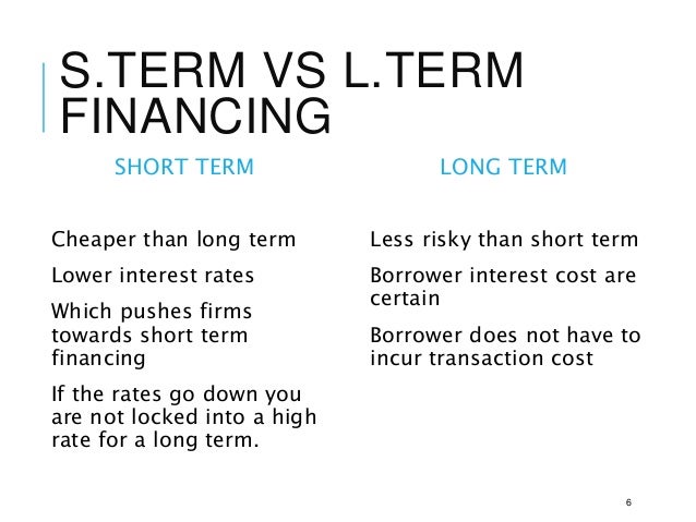 Short term financing policies