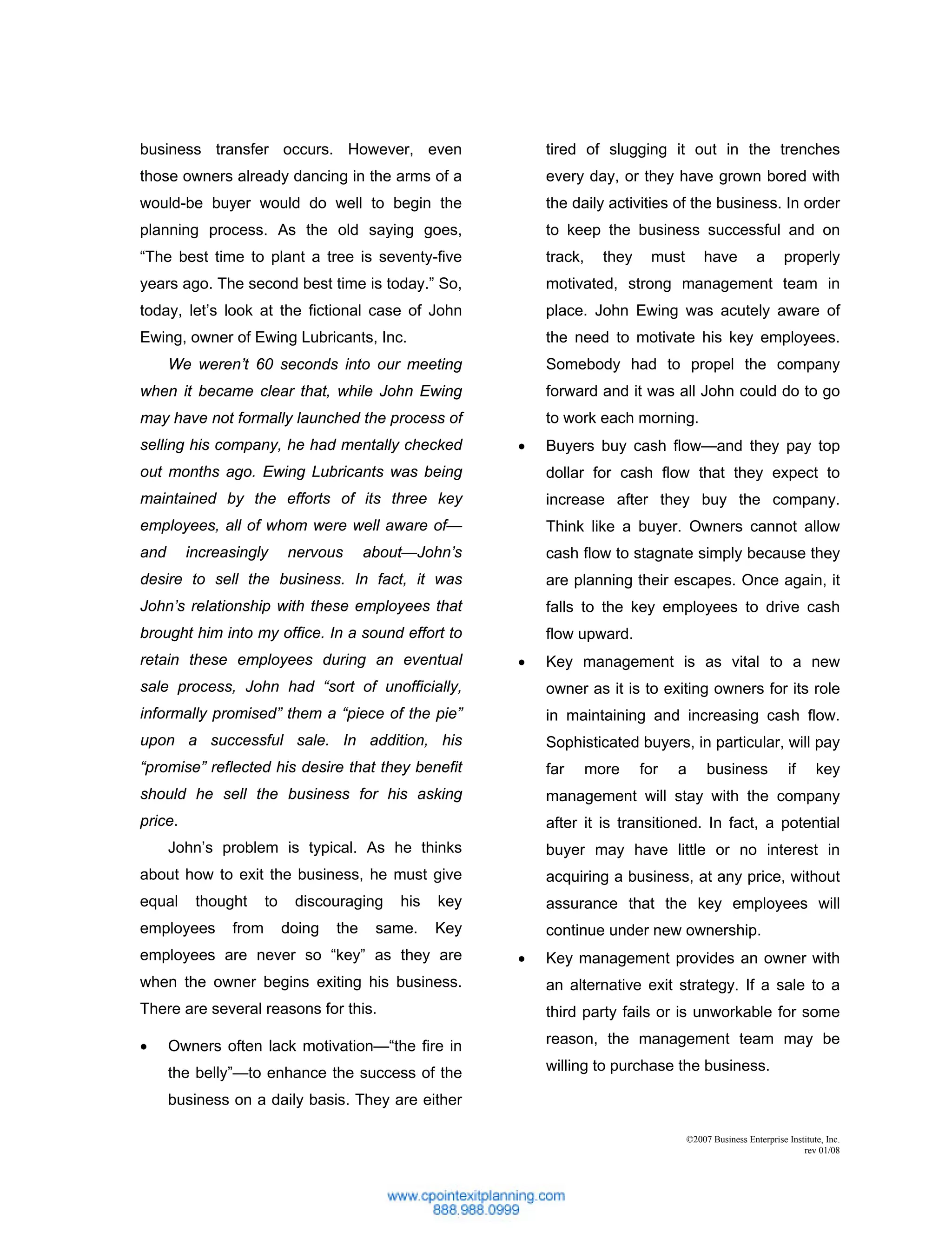 Short Term Key Employee Incentive Planning | PDF