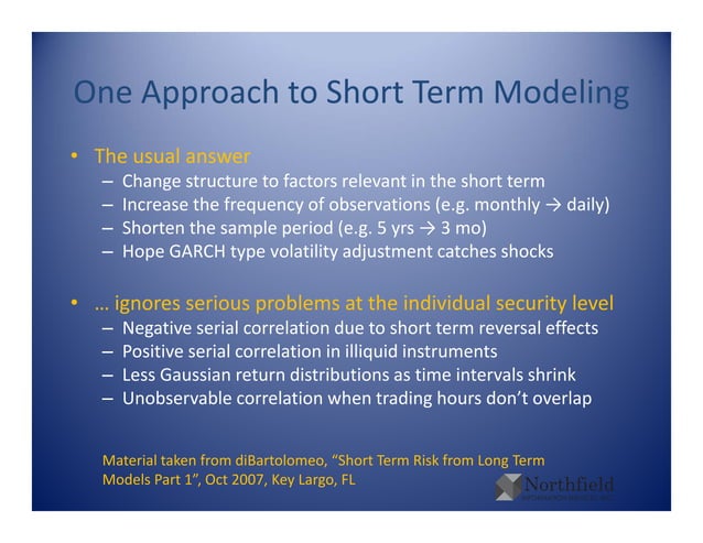 Short Term Risk From Long Term Models | PPT