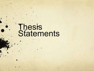 Short thesis statement | PPTX