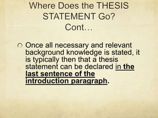 Short thesis statement | PPTX