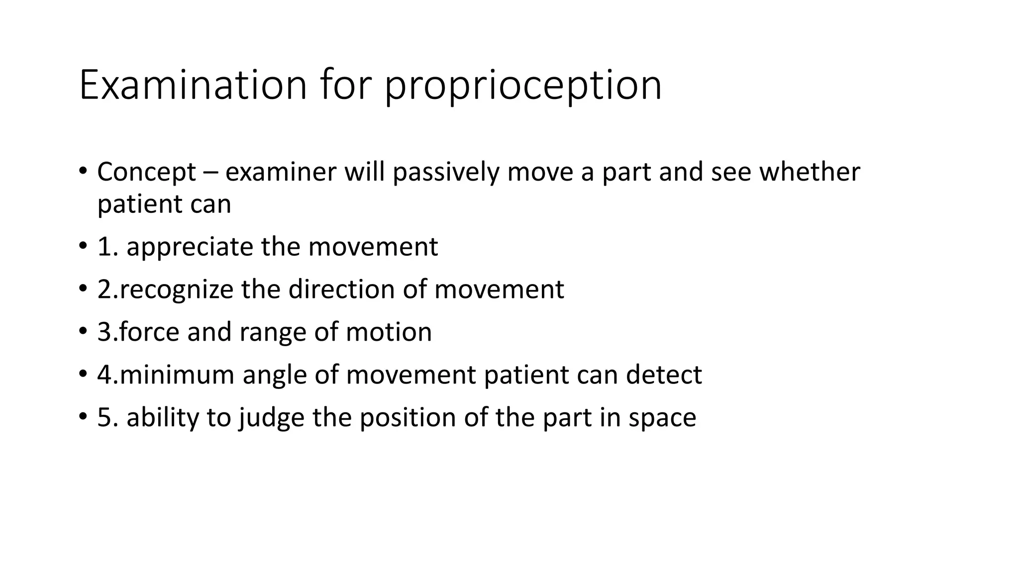 Examination of Posterior Column of Spinal Cord - Sensory Examination | PPTX