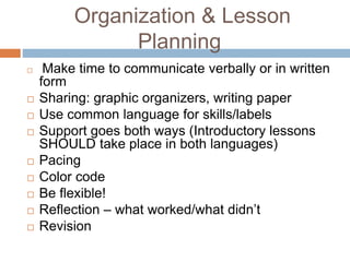 Building Bridges Between Languages in a Bilingual Setting | PPTX