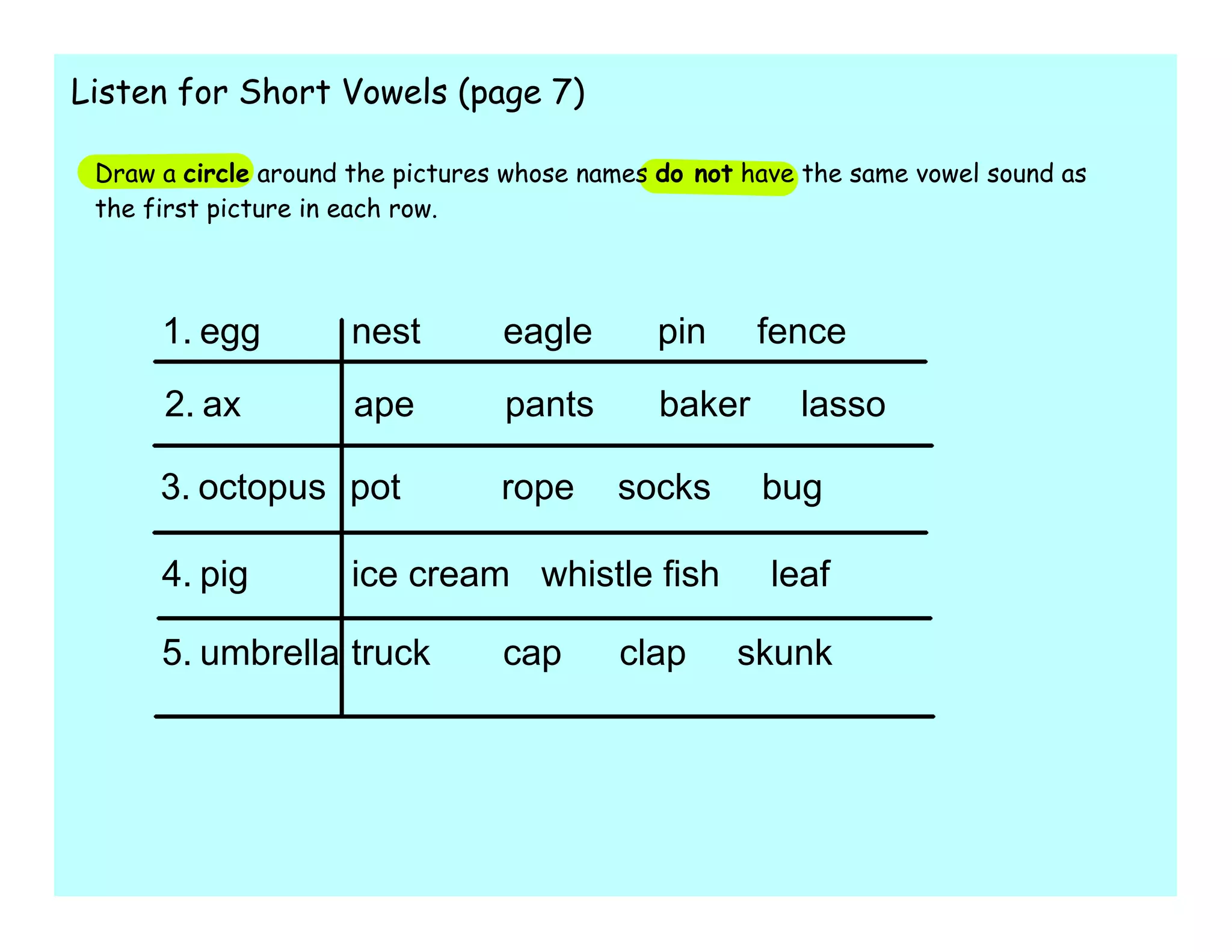 Short vowels | PDF