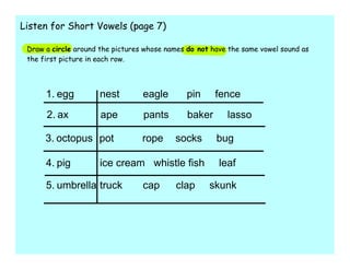 Short vowels | PDF