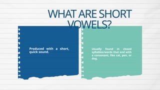 AN INTRODUCTION TO SHORT VOWEL SOUNDS IN PHONETICS | PPTX